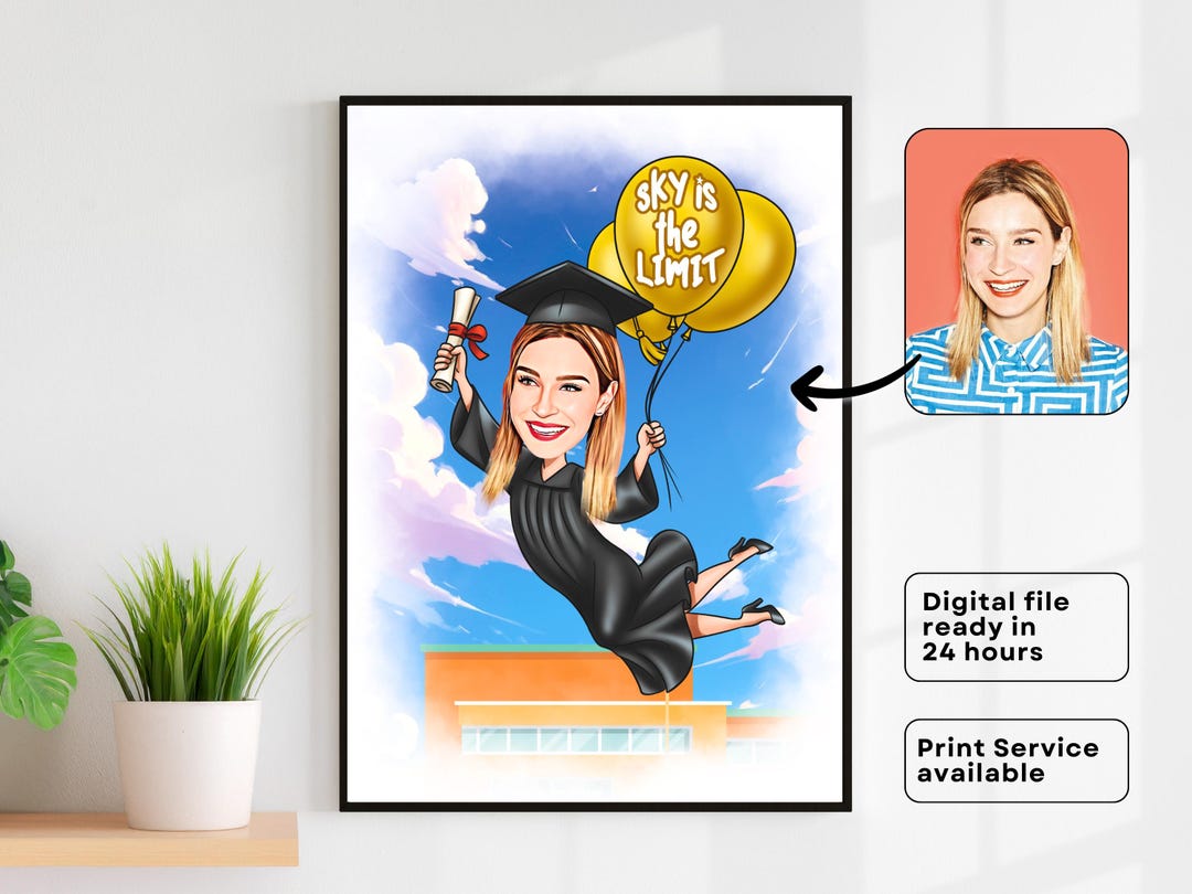 Funny Graduation Caricature Custom Cartoon Drawing Gift for Students - Etsy