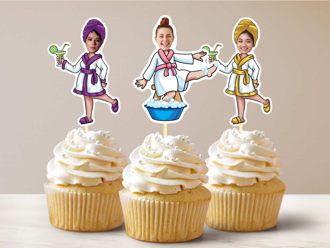 Spa Day Cupcake Toppers Spa Cupcake Toppers Spa Party Salon Theme Party ...