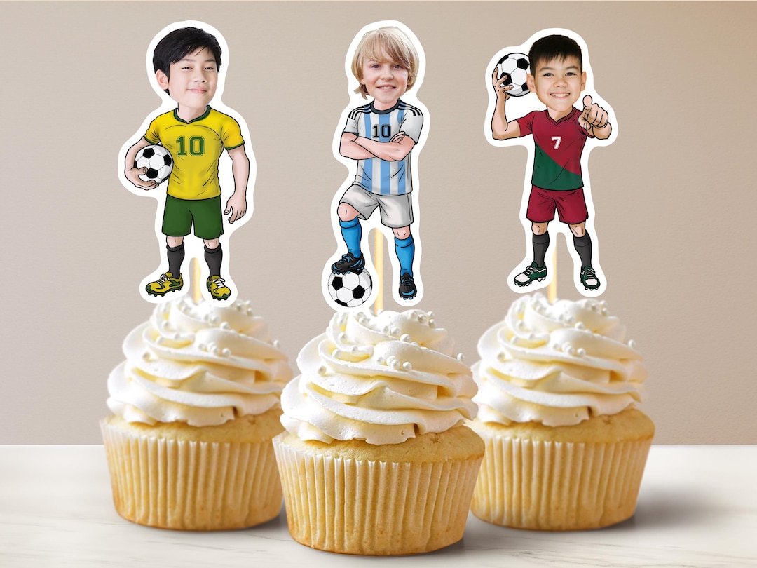 Soccer Physical Cupcake Topper Football Custom Soccer Cupcake Topper ...