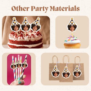 Birthday Hat Topper Photo With Party Hat Cupcake Toppers Adult Party ...