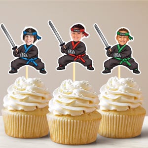Ninja Personalized Cupcake Toppers Ninja Birthday Decorations Ninja ...