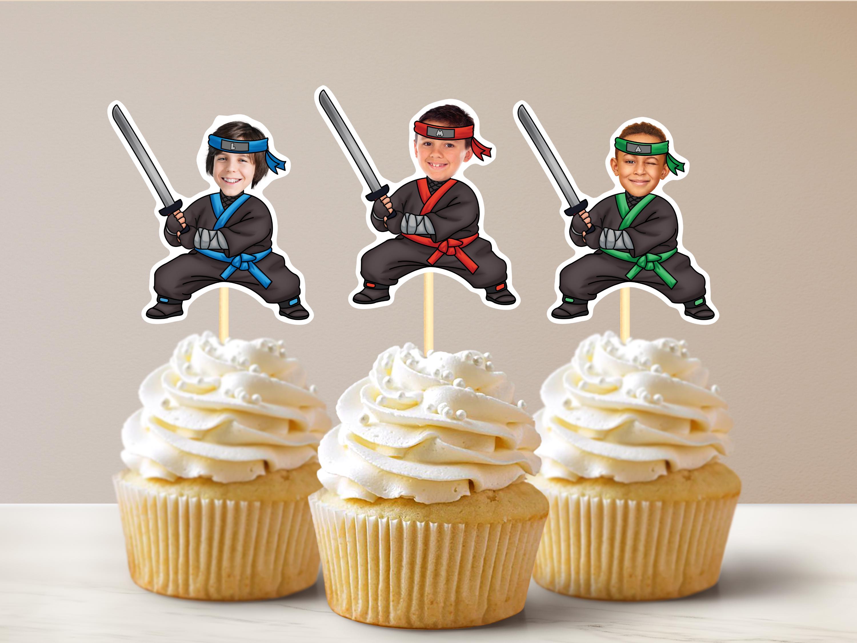 Ninja Personalized Cupcake Toppers Ninja Birthday Decorations Ninja ...