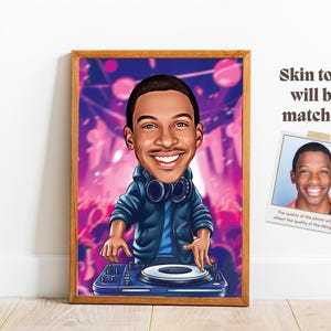 Personalized DJ Cartoon Portrait Custom DJ Caricature Drawing From ...