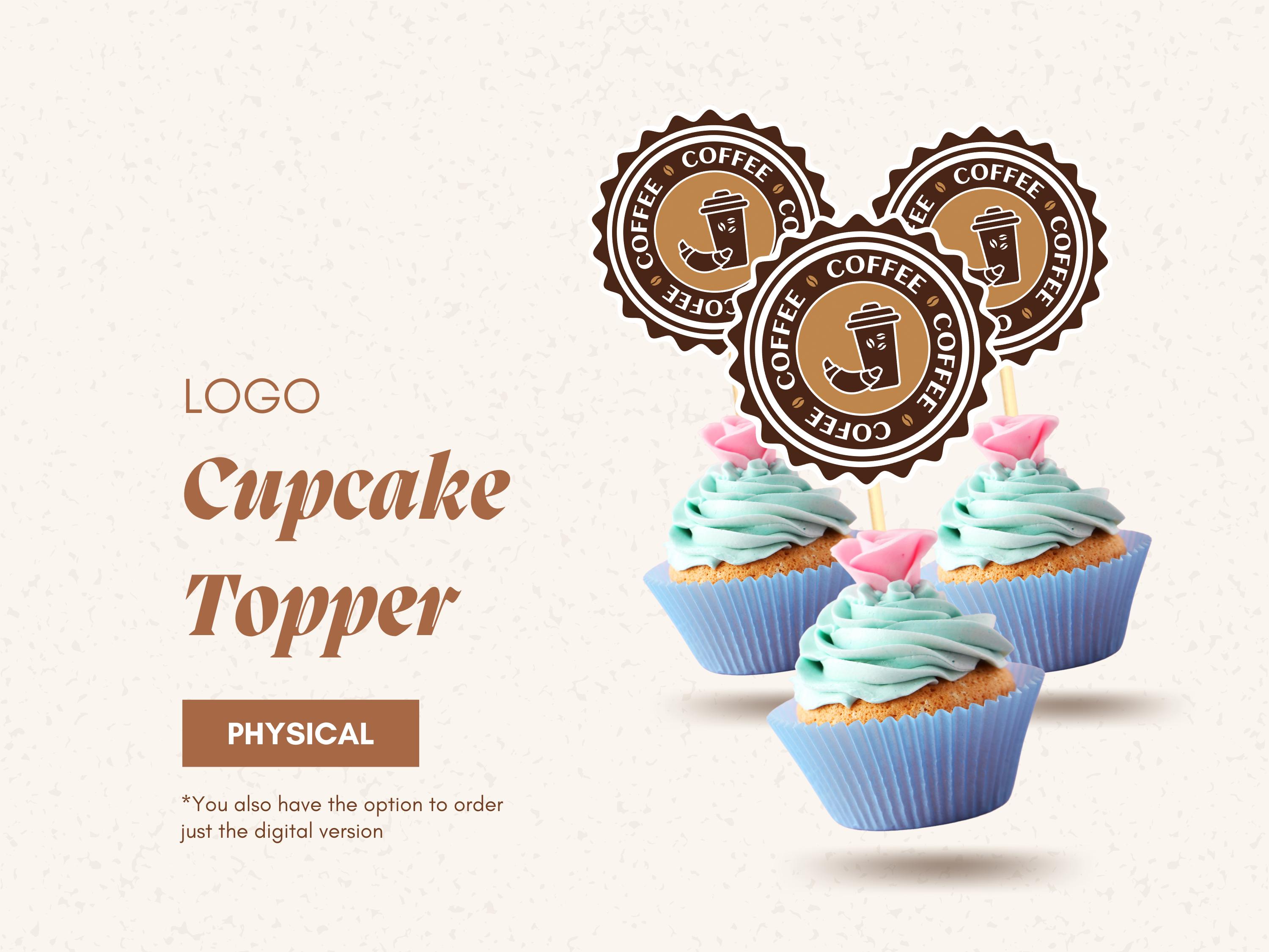 Custom Logo Cupcake Toppers Business Party Decoration Sports Party ...