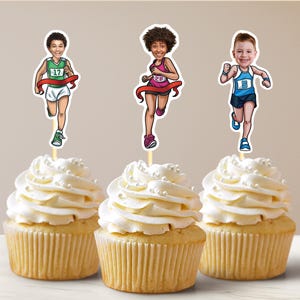 Marathon Runner Cupcake Toppers Marathon Cupcake Toppers Funny Cupcake ...
