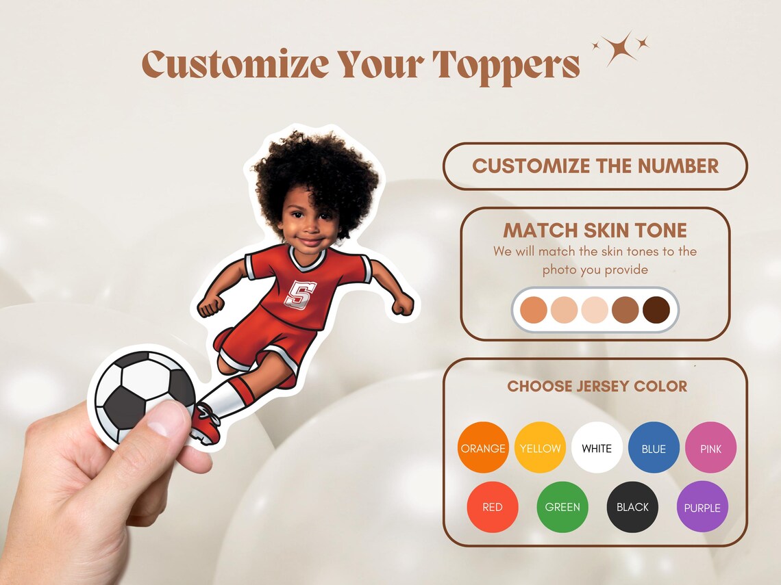 Soccer Player Personalized Face Cake Topper Soccer Photo Cake Topper ...