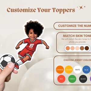 Soccer Player Personalized Face Cake Topper Soccer Photo Cake Topper ...