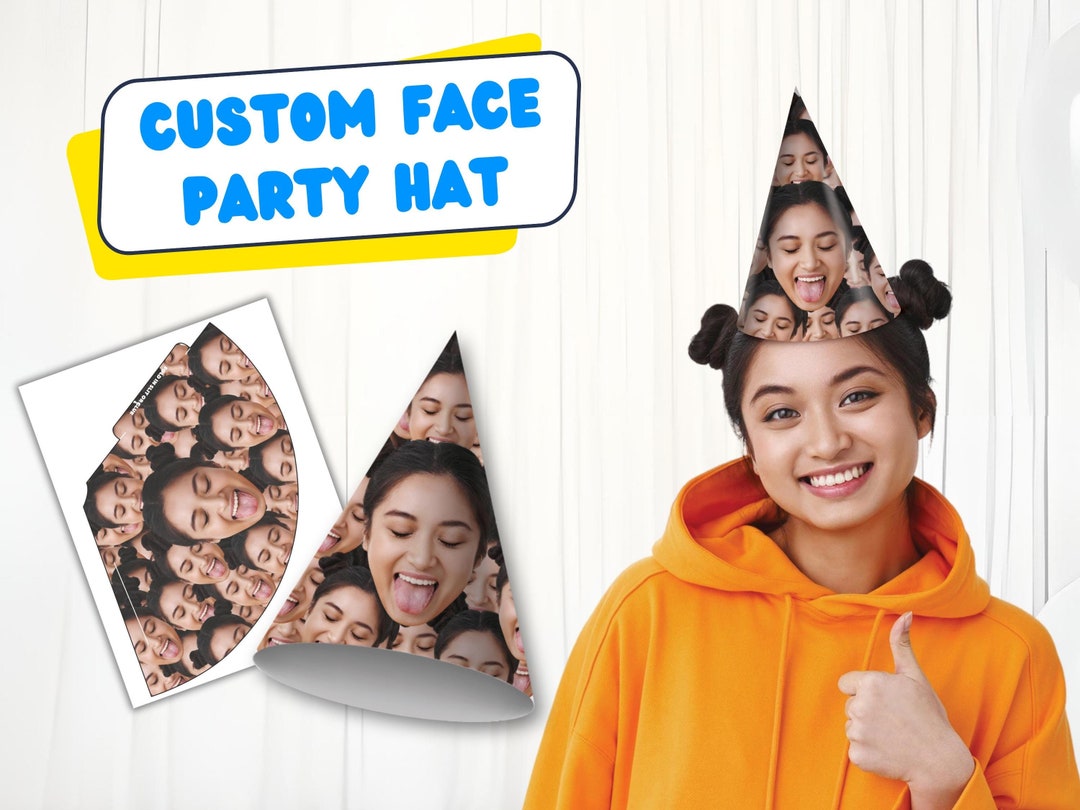 Custom Face Party Hat Printable Party Hats Birthday Party Hats Hats for ...