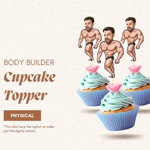 Bodybuilder Cupcake Toppers Bodybuilding Cupcake Toppers Gym Cupcake ...