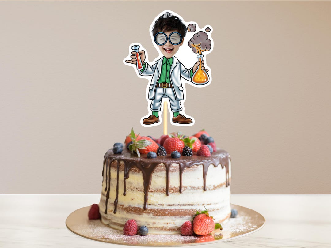 Scientist Personalized Face Cake Topper Custom Baby Face Cake Topper ...