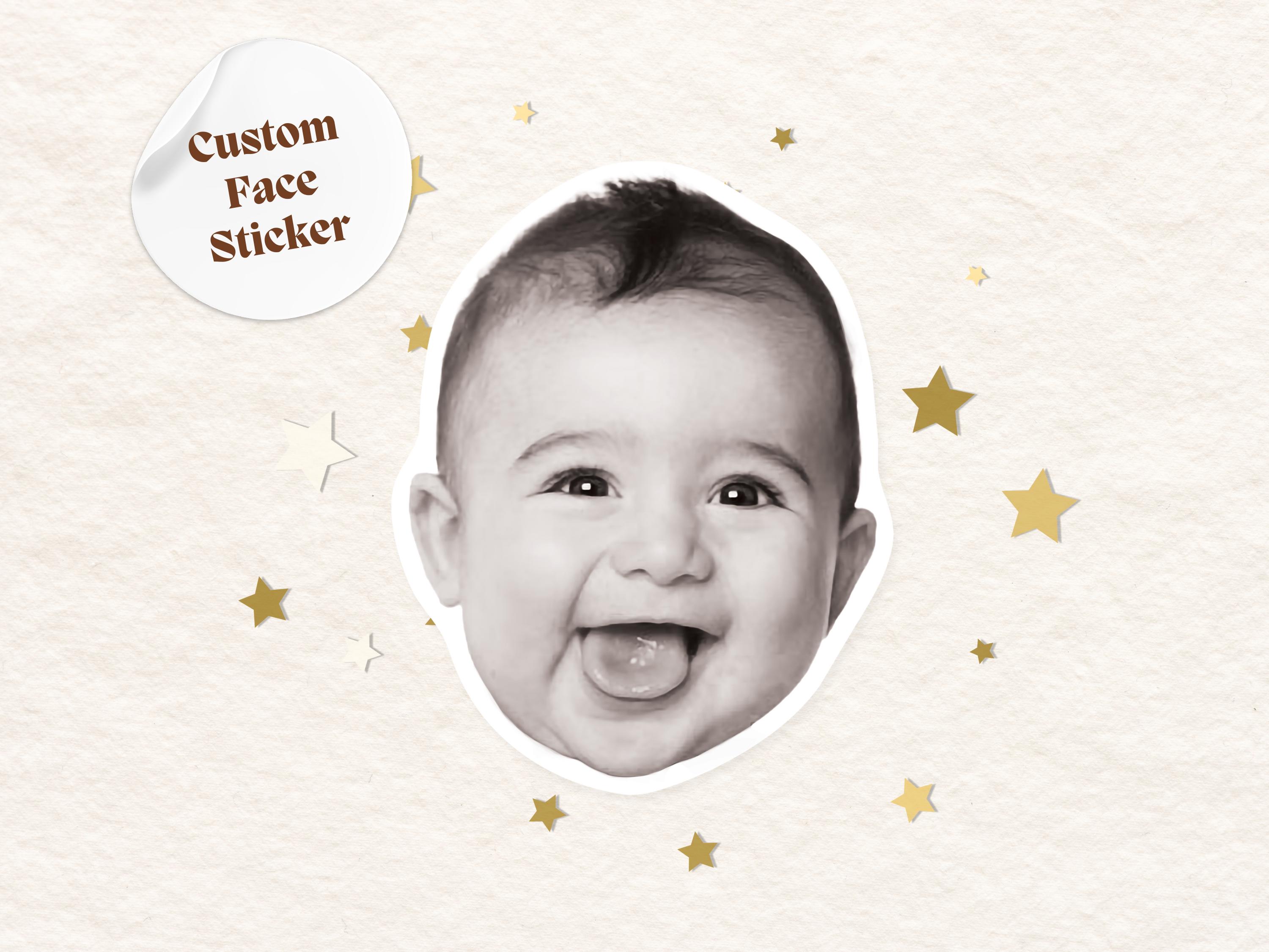 Black and White Sticker Personalized Custom Face Stickers Personalized ...