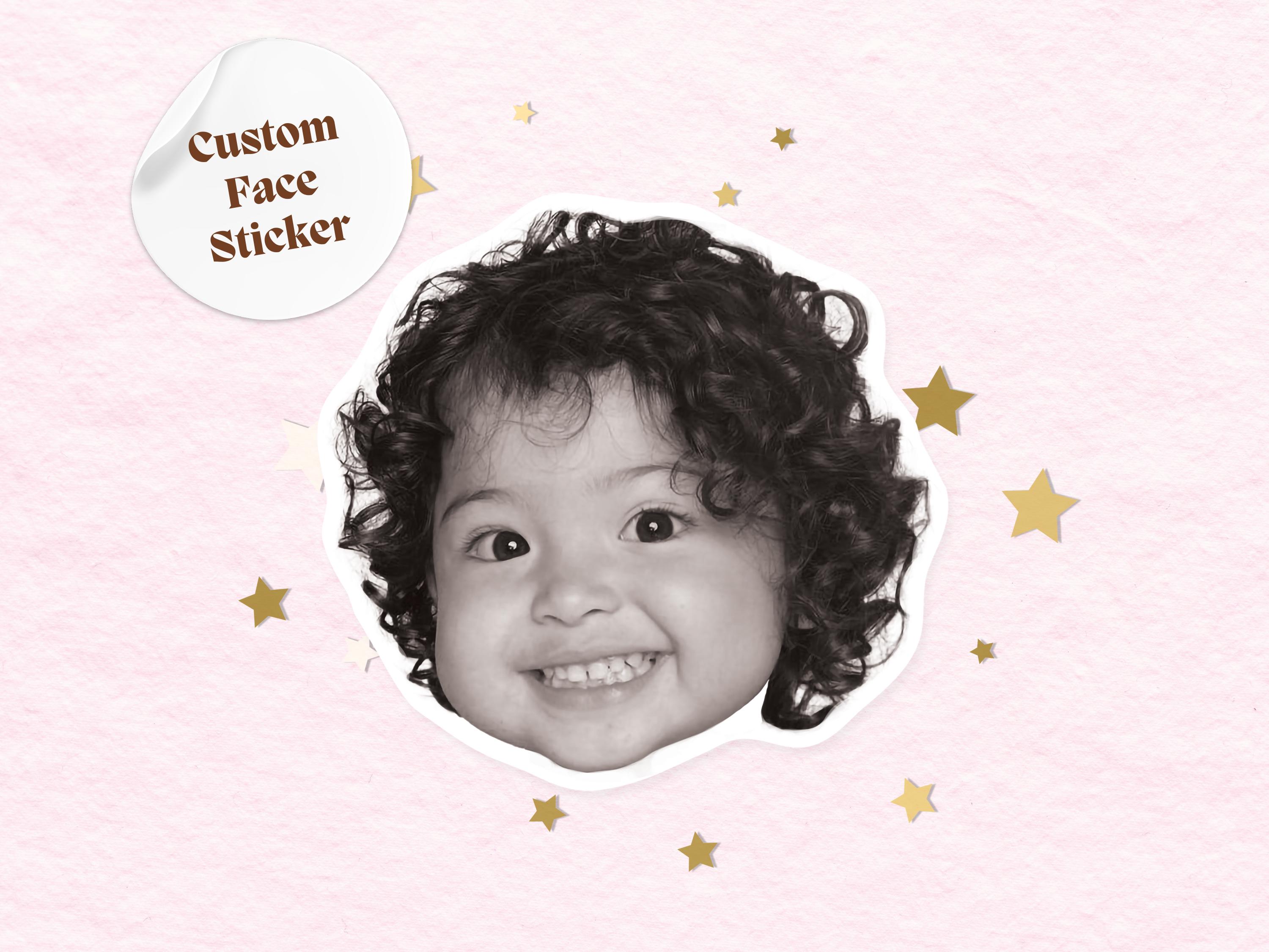 Black and White Sticker Personalized Custom Face Stickers Personalized ...