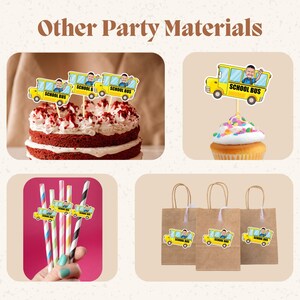 School Bus Cupcake Toppers School Bus Student Cupcake Toppers Bus ...