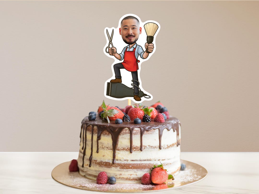 Barber Cake Topper Hair Stylist Cake Topper Printable Party Decoration ...
