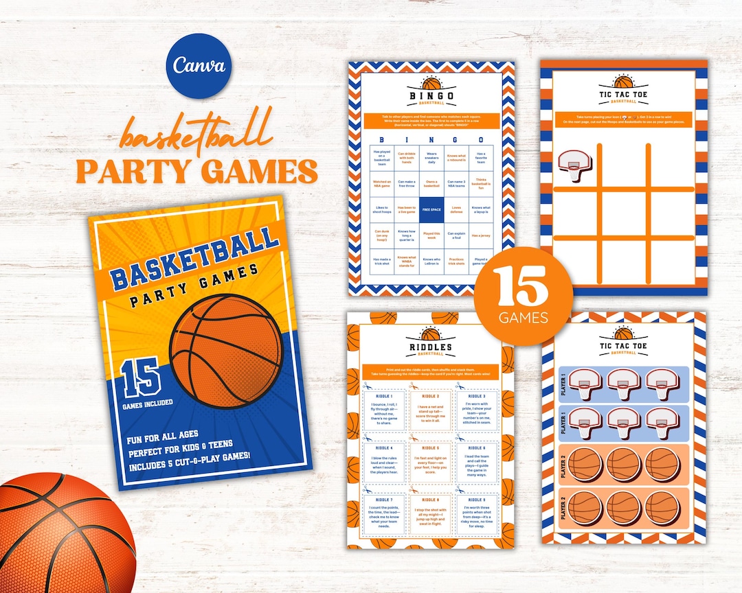 Basketball Games Template Printable Kids Basketball Games Birthday ...