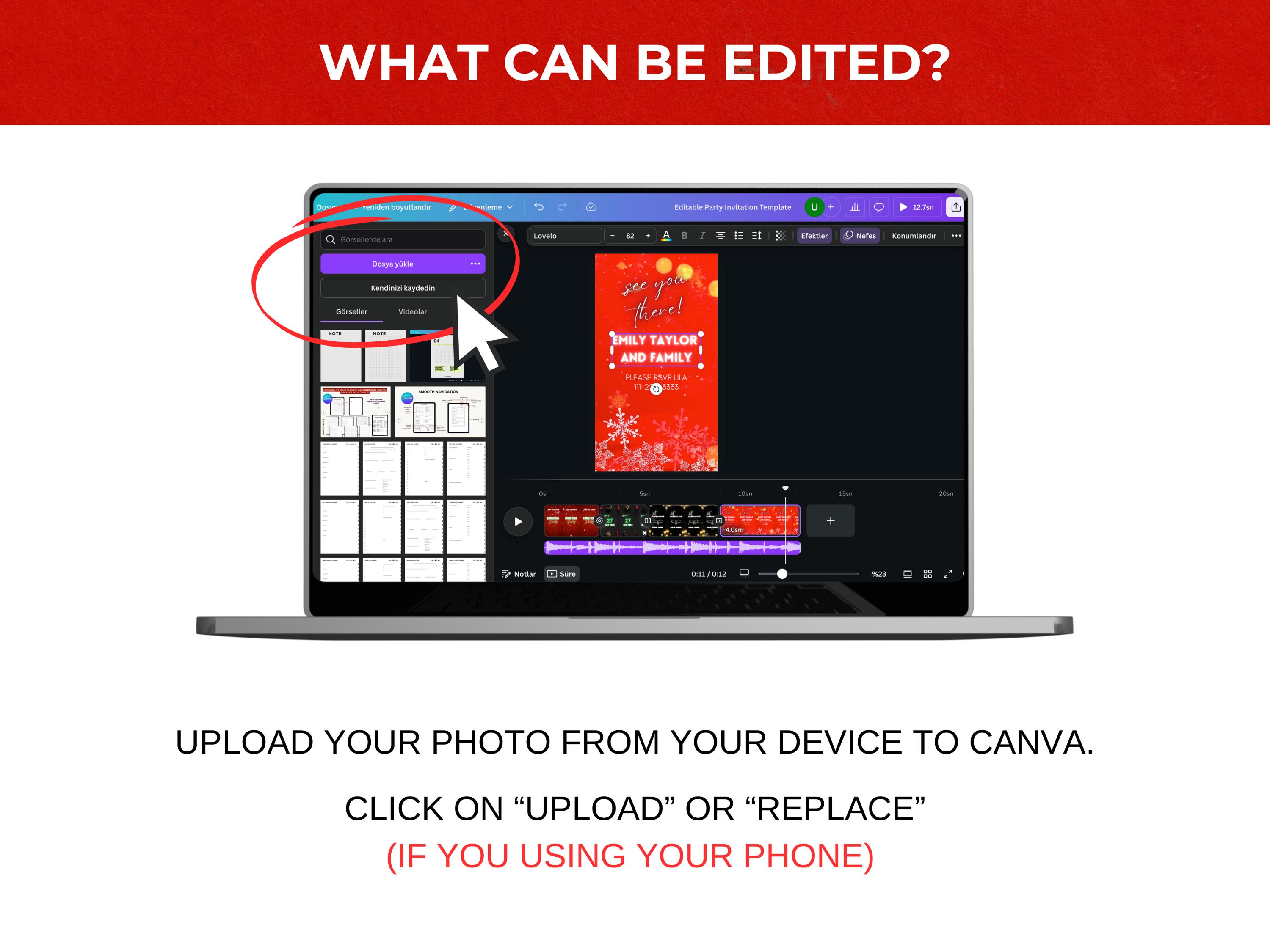 Animated Christmas Party Invitation Template Customizable Instant