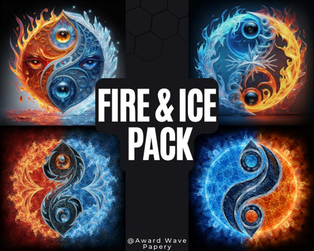 Ice and Fire Digital Art Pack 4 Elemental Profile Pics - Etsy