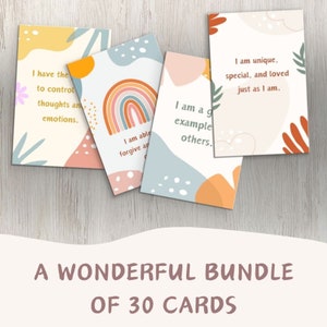 Positive Kid's Affirmation Cards, Therapy Office Decor, Self Love Cards ...