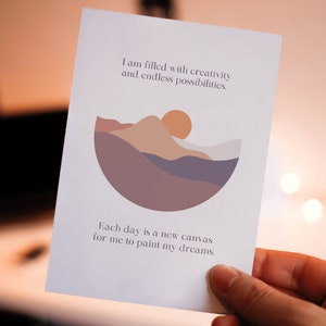 Boho Affirmation Cards Printable Set of 20 Empowering Positive Affirmations Unique Handmade ...