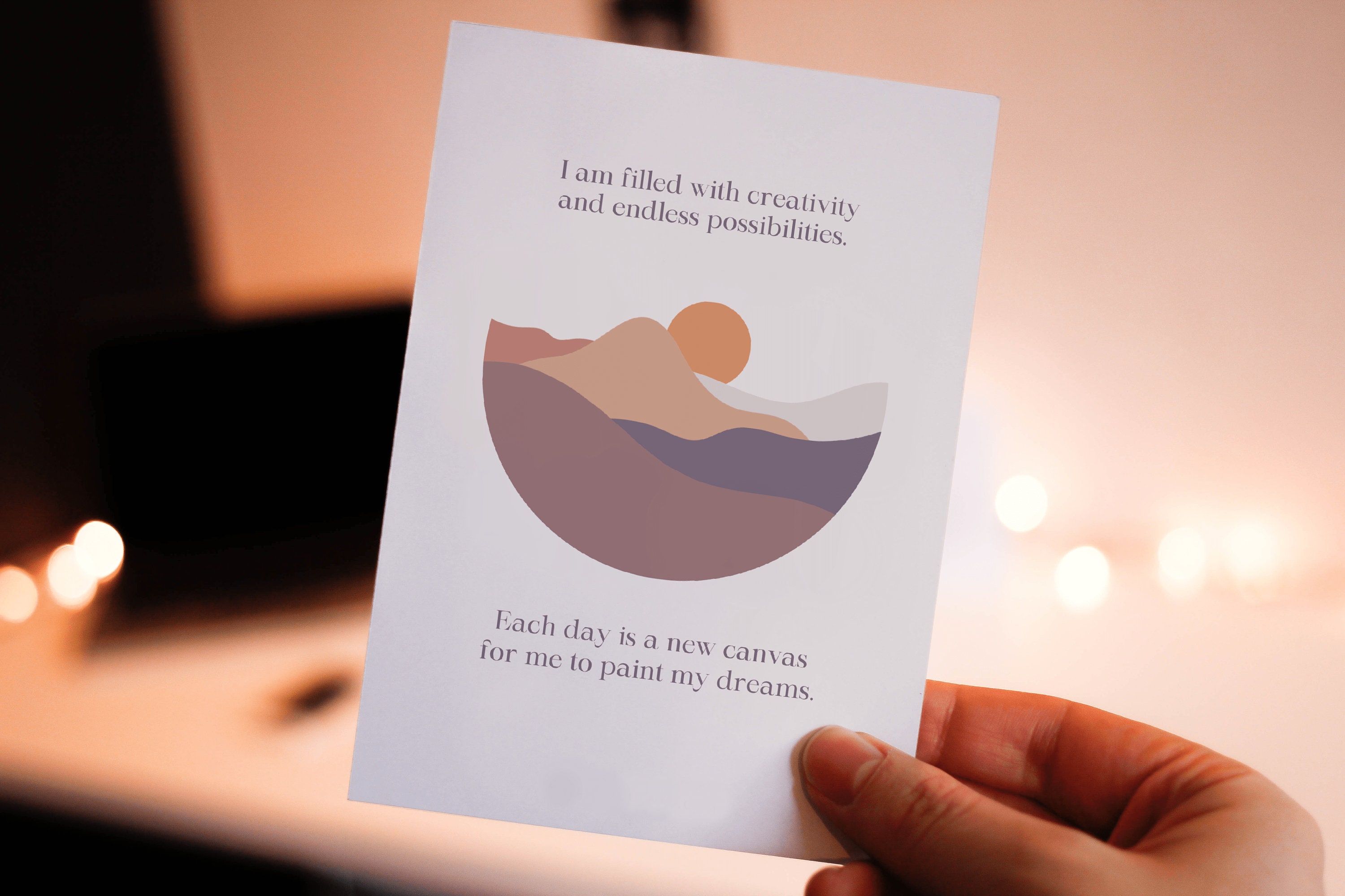 Boho Affirmation Cards Printable Set of 20 Empowering Positive Affirmations Unique Handmade ...