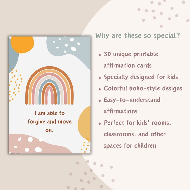 Positive Kid's Affirmation Cards, Therapy Office Decor, Self Love Cards ...
