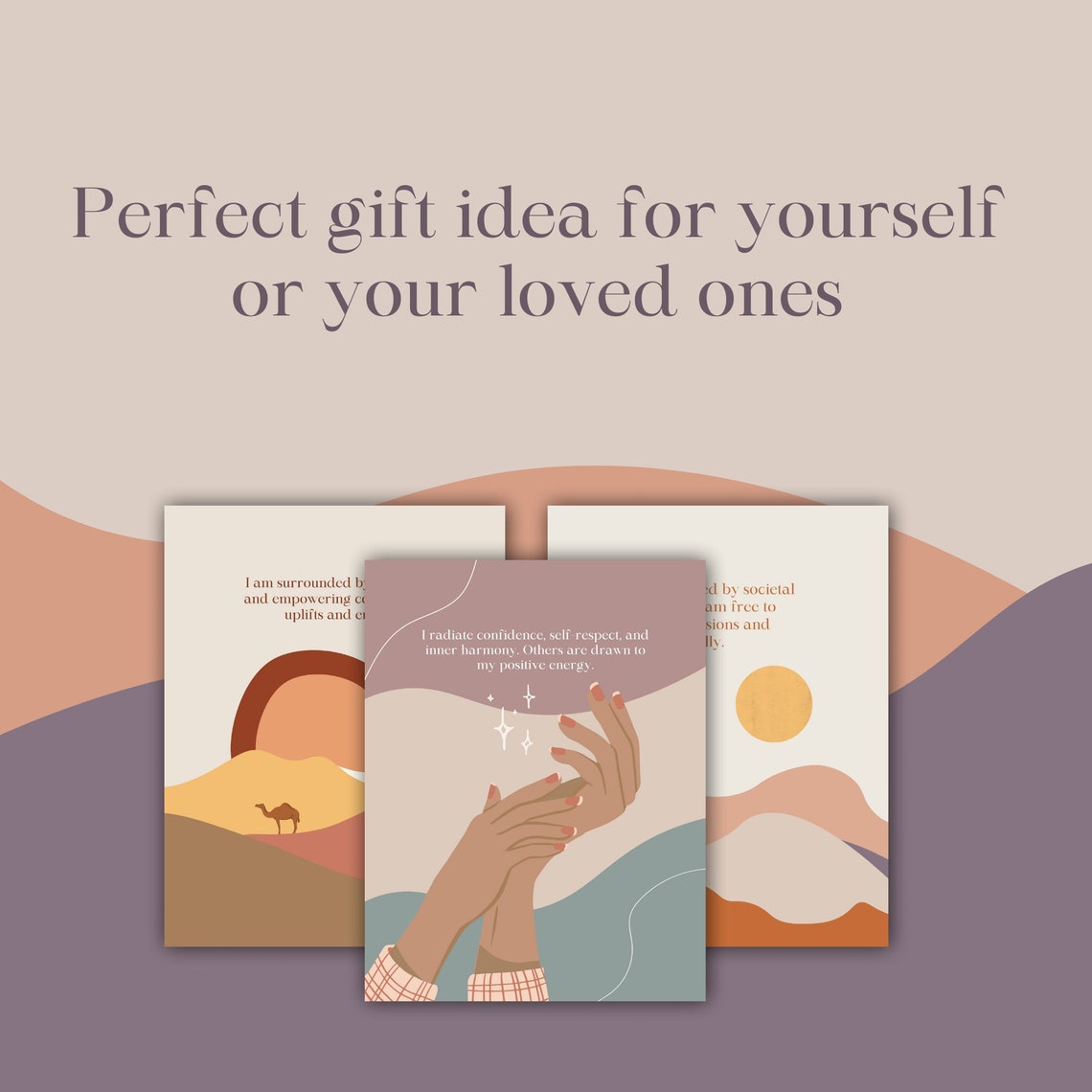 Boho Affirmation Cards Printable Set of 20 Empowering Positive ...