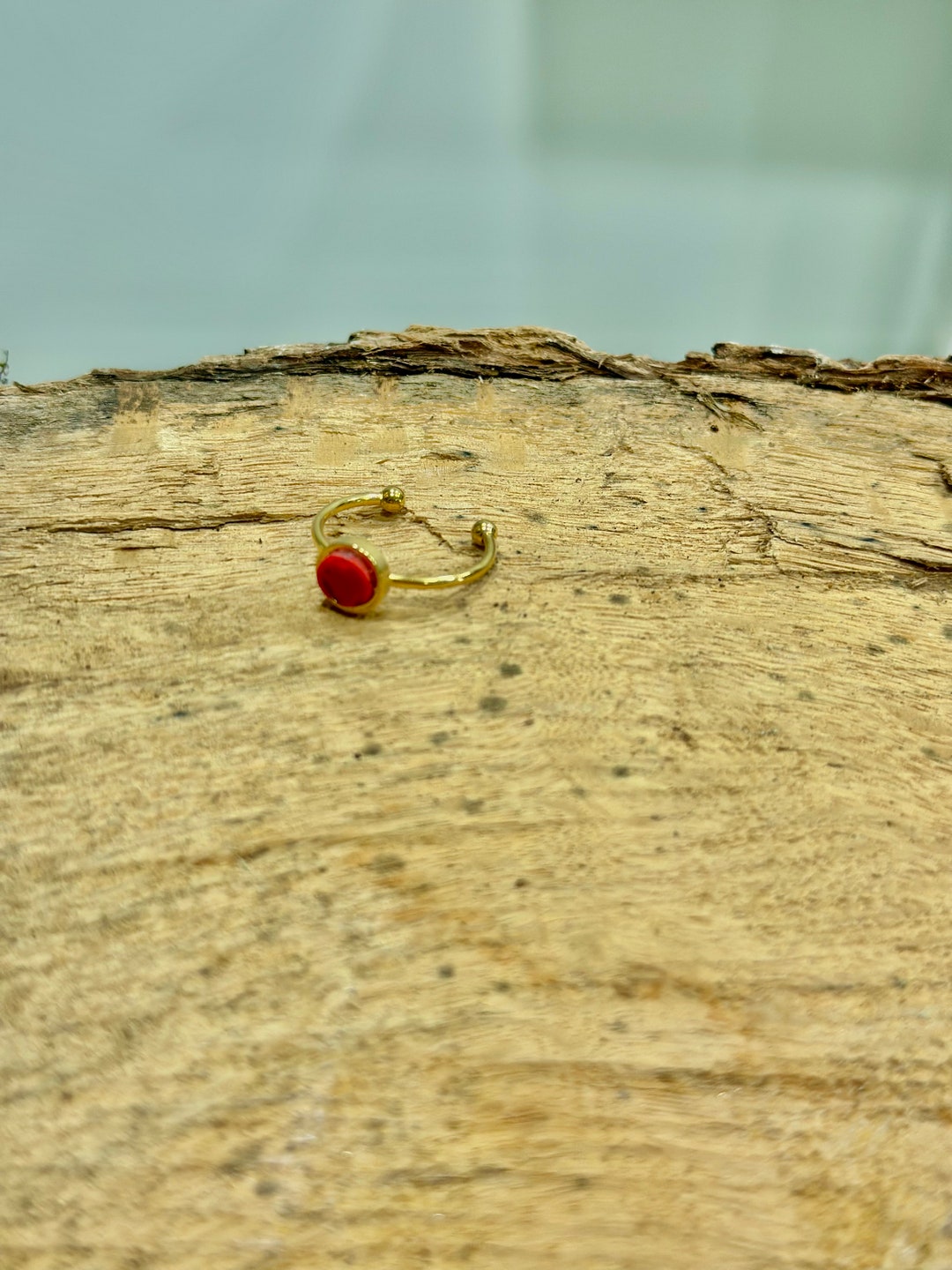 Steel Ring With Rare Red Granite - Etsy