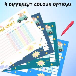 Colorful Kids Chore Chart PDF, Printable & Downloadable, 4 Color ...