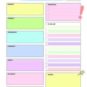 Digital Weekly Planner PDF, Printable & Fillable, Sizes A4/a5/letter ...