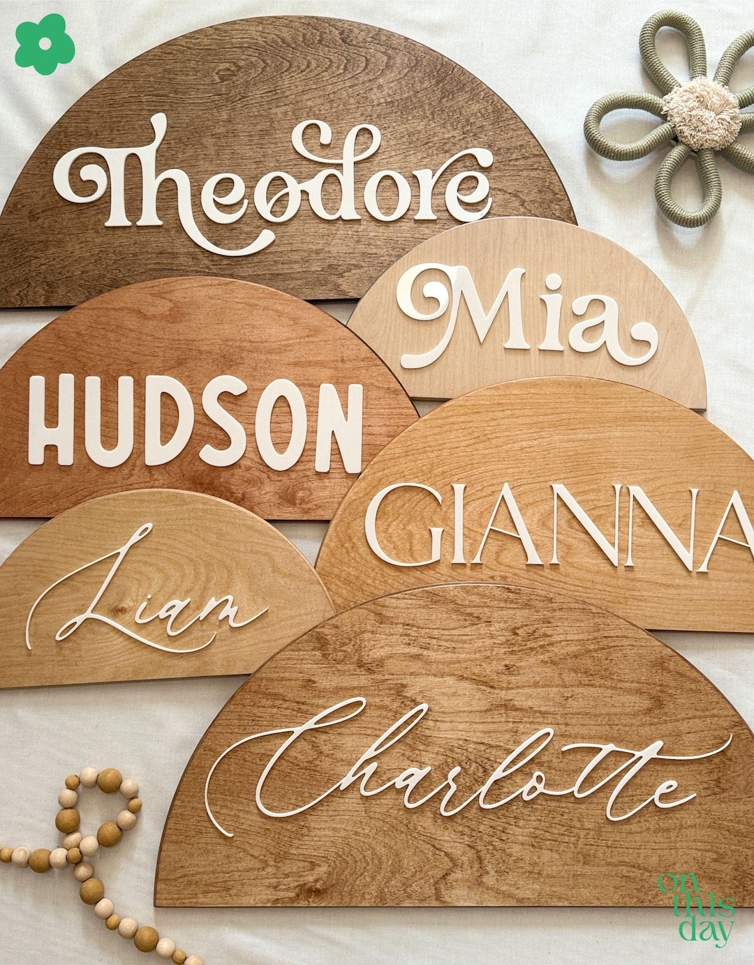 Custom Half Moon Wooden Name Sign | Handmade Semicircle Name Sign ...