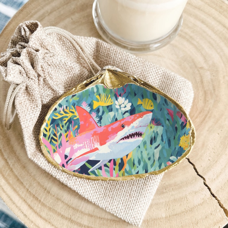 Tropical Sea Turtle Clam Shell Ring Dish With Gold or Silver Gilded ...