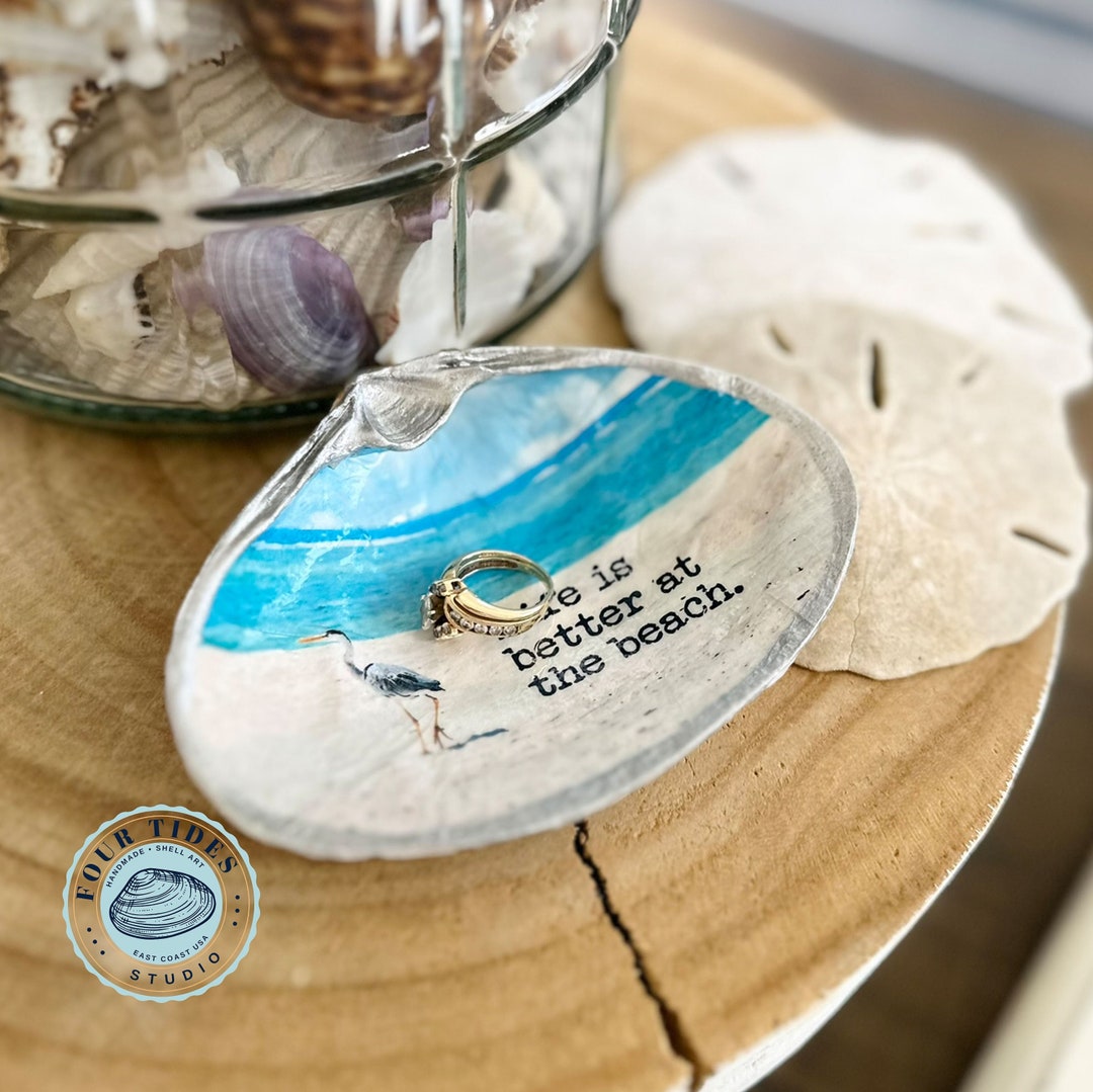 Beach Ring Dish, Trinket Dish Coastal Decor, Handmade Gift, Beach Gift ...