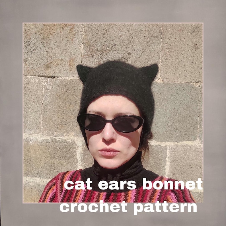 Cat Ears Bonnet Digital Crochet Pattern in English - Etsy