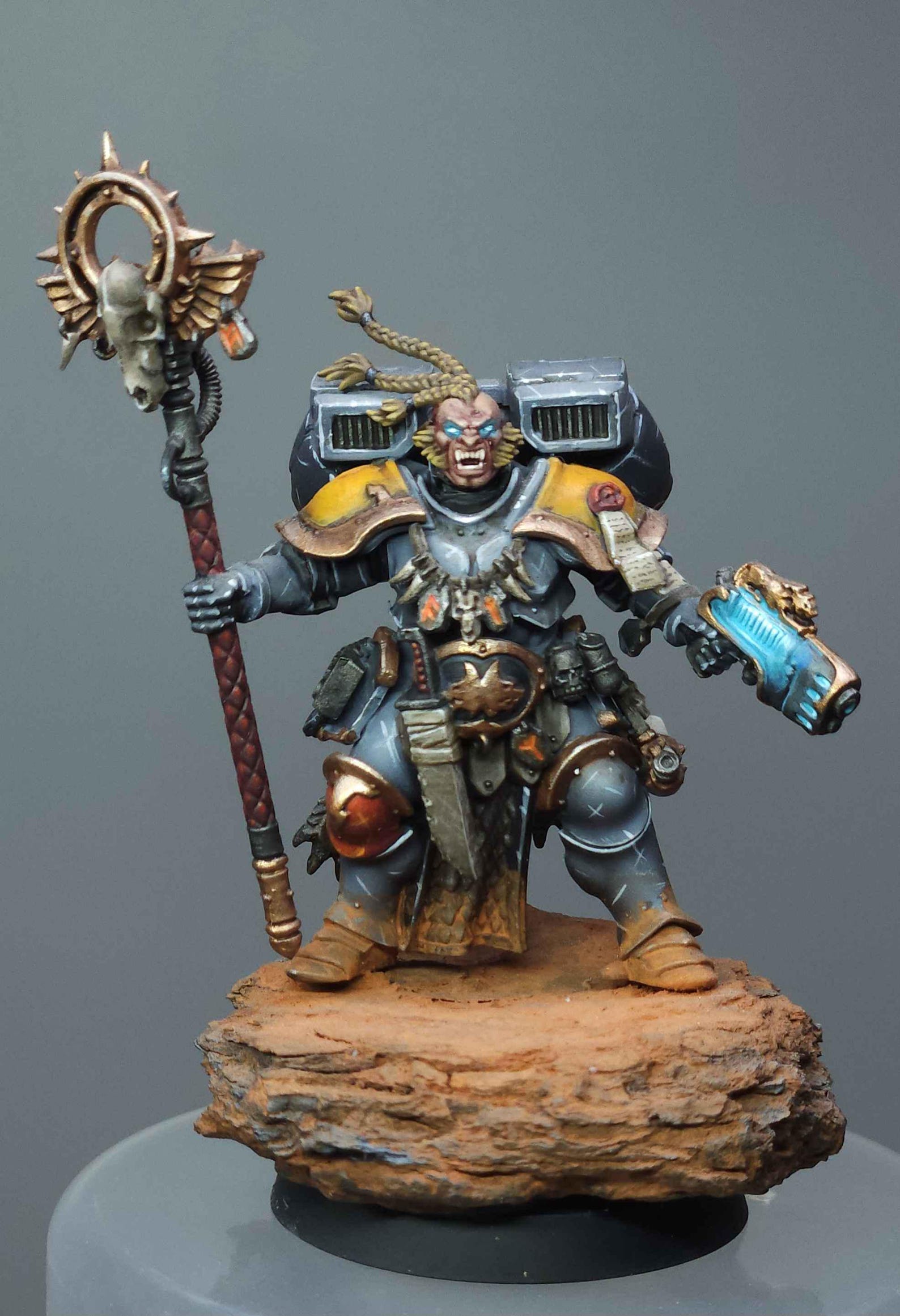 Warhammer40k Space Wolves : Wolf Priest With Jump Pack Conversion Well ...