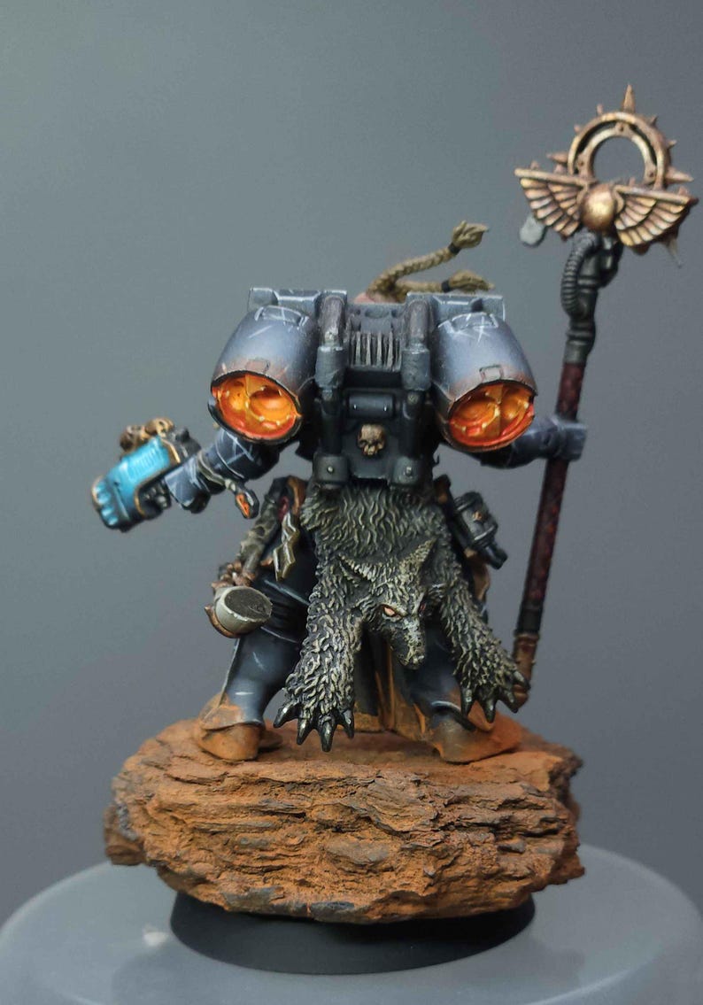Warhammer40k Space Wolves : Wolf Priest With Jump Pack Conversion Well Painted - Etsy