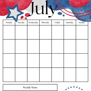Printable Undated Monthly Calendar - Etsy