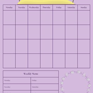 Printable Undated Monthly Calendar - Etsy