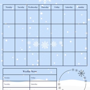 Printable Undated Monthly Calendar - Etsy