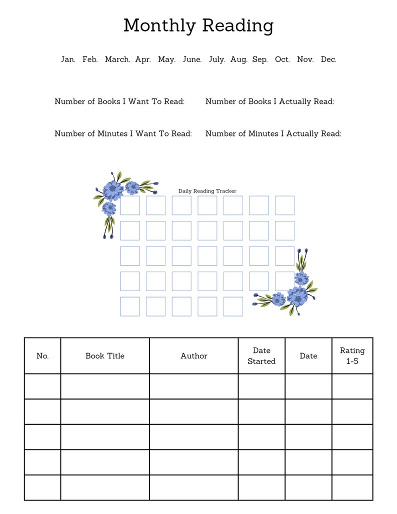Reading Tracker - Etsy