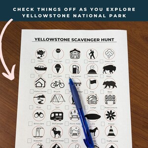 Printable Yellowstone National Park Scavenger Hunt | Printable Travel ...