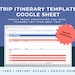 Travel Itinerary Template Google Sheet, Digital Trip Planner, Editable ...