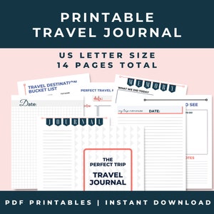 Travel Journal Printable, Travel Diary PDF, Digital Travel Journal ...