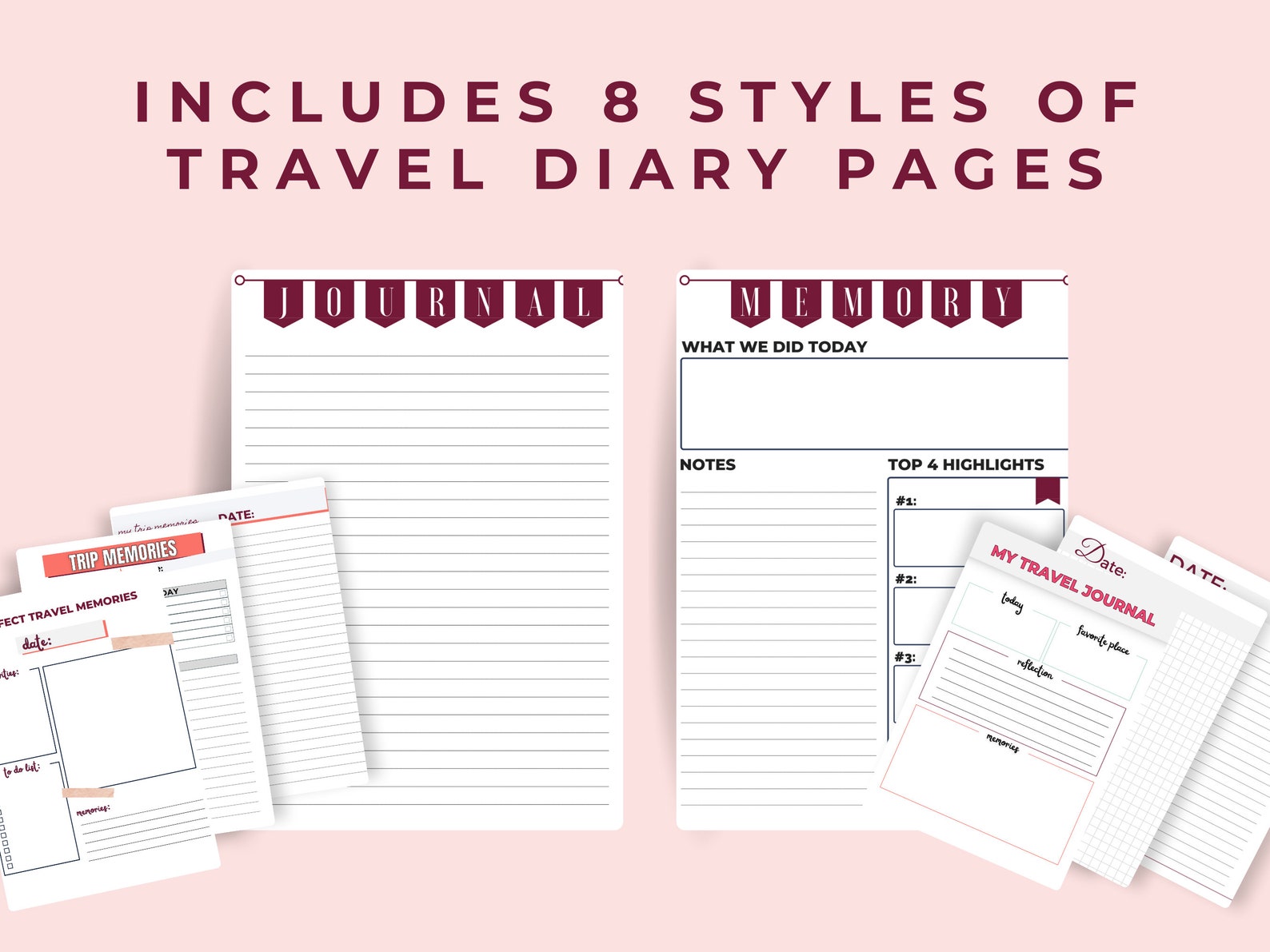 Travel Journal Printable, Travel Diary PDF, Digital Travel Journal ...