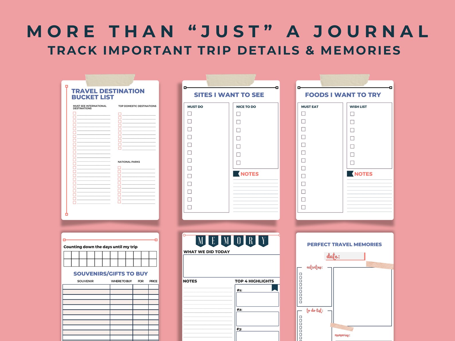 Travel Journal Printable, Travel Diary PDF, Digital Travel Journal ...