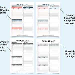 Printable Travel Packing List | Blank Printable Packing Checklist | US ...