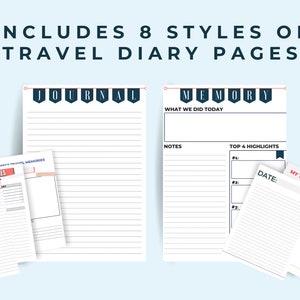 Travel Journal Printable, Travel Diary PDF, Digital Travel Journal ...