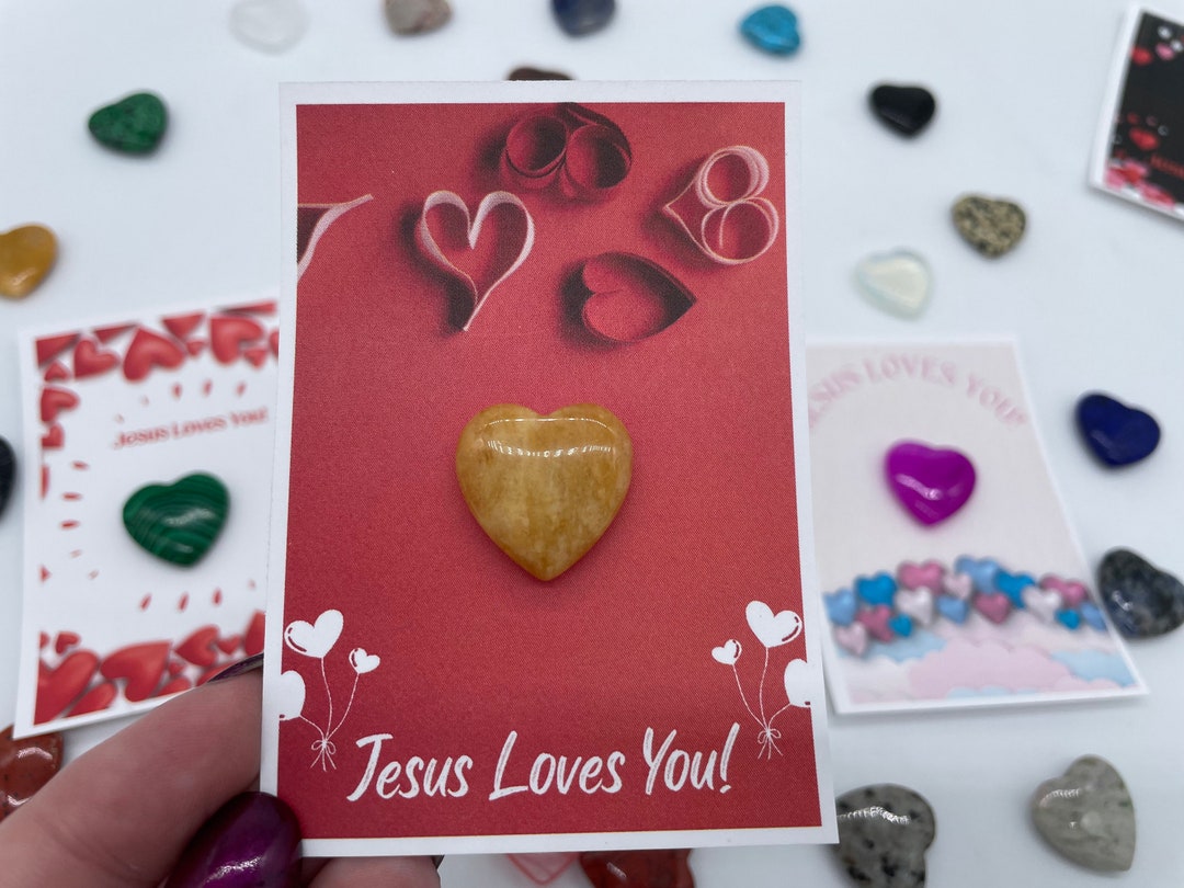 Jesus Loves You With Heart Crystal for Easter Heart Crystals God Rocks ...