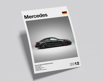 Mercedes Benz C63 AMG Black Series 2011 Poster Print Wall Art Car ...