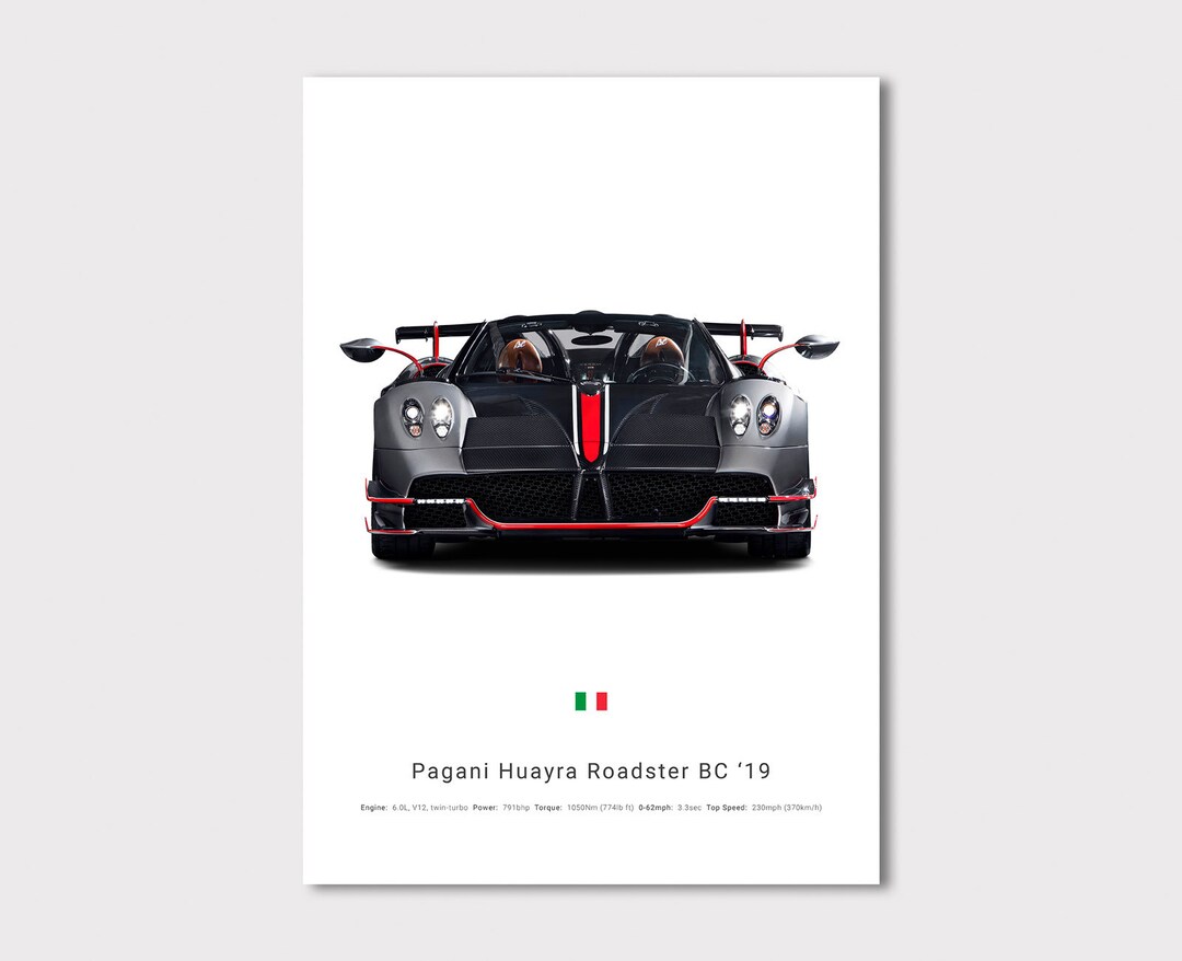 Pagani Huayra Roadster BC Poster Print Car Poster Car Wall Art - Etsy