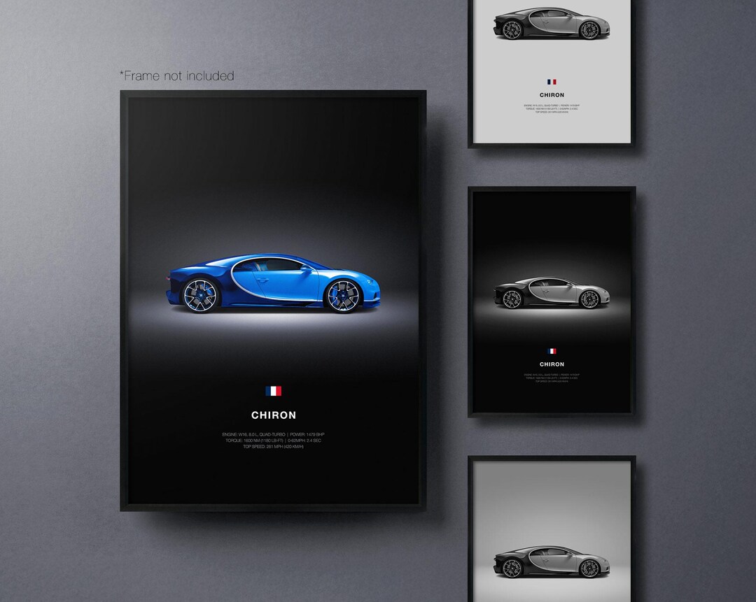 Bugatti Chiron - Car Poster Print | Automotive Wall Art | Car Lover ...